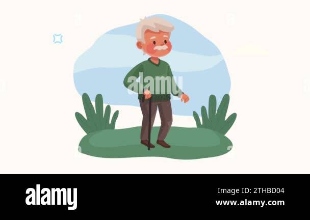 Happy old man character animation Stock Videos & Footage - HD and 4K ...