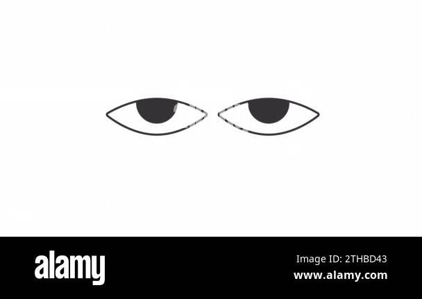 Animated moving eyes loader. Confused looking. Simple black and white ...