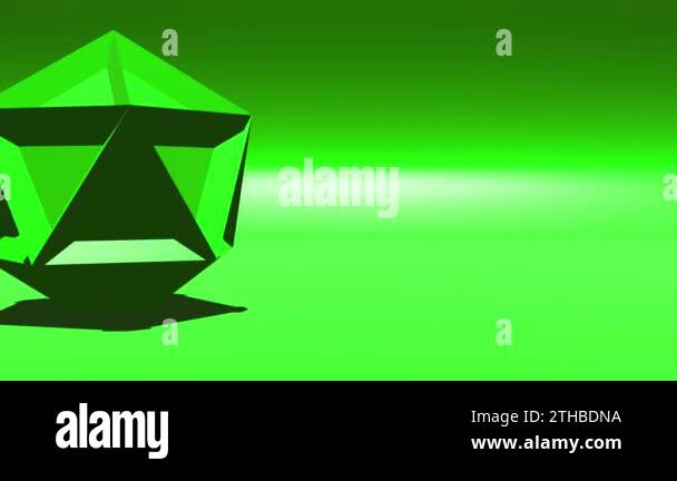 3D animation render triangular low poly shape spinning - futuristic ...