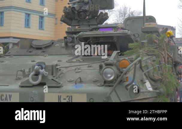 Atlantic Operation Nato Poland Soldier is Wearing a Helmet in a Tank ...