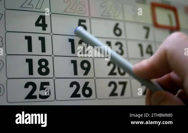 Shooting a simple calendar with one month and marking dates with a ...