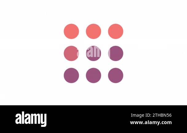 Animated color change dots indicator. Transition. 4K video footage with ...