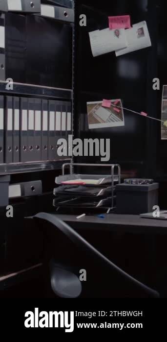 Vertical video: Detective evidence map with case clues on wall in ...