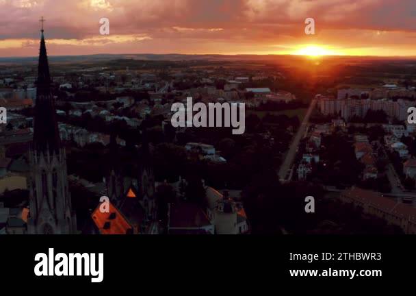 Gloaming Sunset In The Extensive Cityscape Of Olomouc And Gothic St ...
