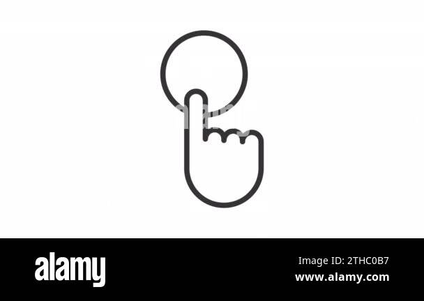 Animated click button linear icon. Checkmark. Approved operation. Accept choice. Seamless loop ...