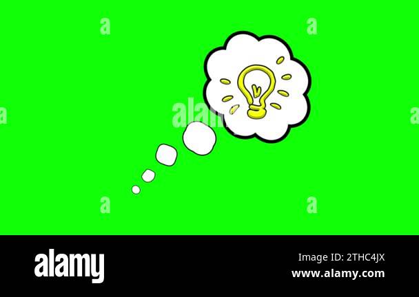 Thinking speech bubbles motion graphics with green screen background ...