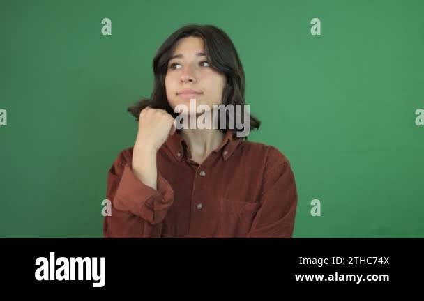 Facial expression of young woman while waiting, image of girl playing ...