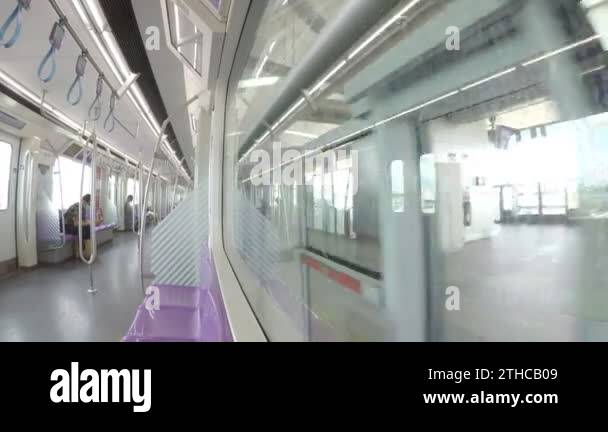 Bangkok, Thailand - 10 August 2022: MRT purple line between Tao-Poon to ...