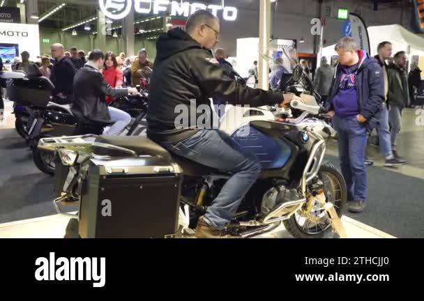 HELSINKI, FINLAND - FEB 03, 2023: Motorcycles, mopeds, scooters, riding ...