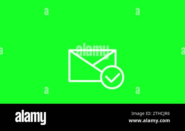 Animated send letter white line icon. Pack paper in envelope. Loop HD ...