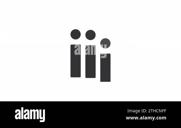 Animated Unexpected Loader Dots On Sticks Simple Black And White Loading Icon 4k Video