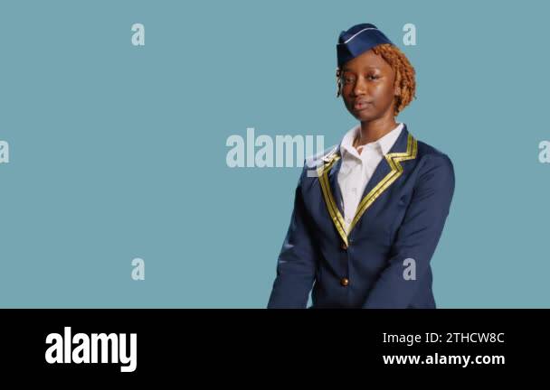 Portrait hostess wearing uniform Stock Videos & Footage - HD and 4K ...