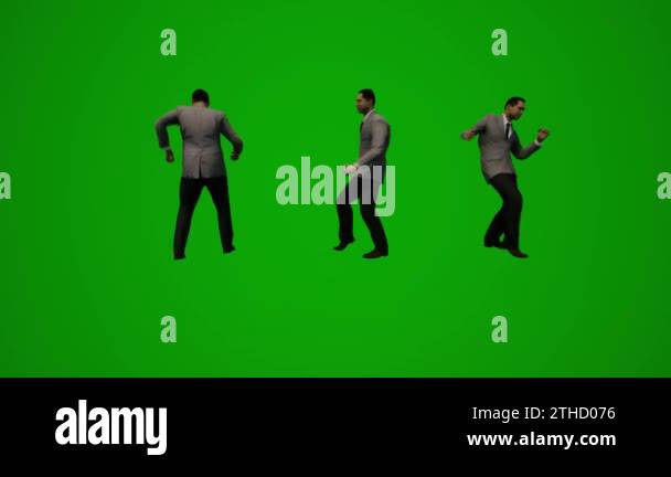 Animated several male teachers 3D green screen talking the phone and ...
