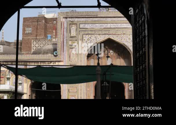 Video of the entrance of the famous Masjid Wazir Khan mosque in Delhi Gate walled city of Lahore ...