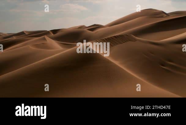 Beautiful sandy desert landscape. Airplane flight over the desert is ...