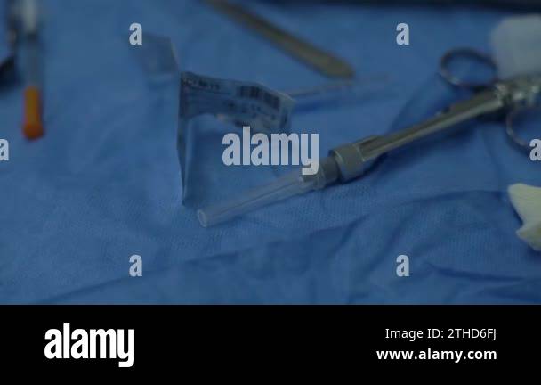 Surgical dental instruments table during operation remove wisdom teeth ...