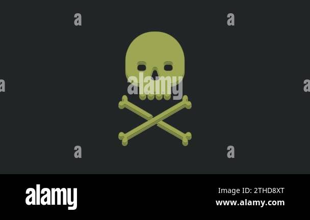 Green skull on crossbones icon Stock Videos & Footage - HD and 4K Video ...