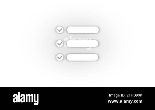 White to-do list icon with shadow isolated on white background ...