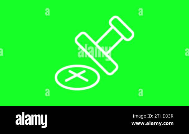 Animated rejection white line icon. Refusal stamp. Official document ...