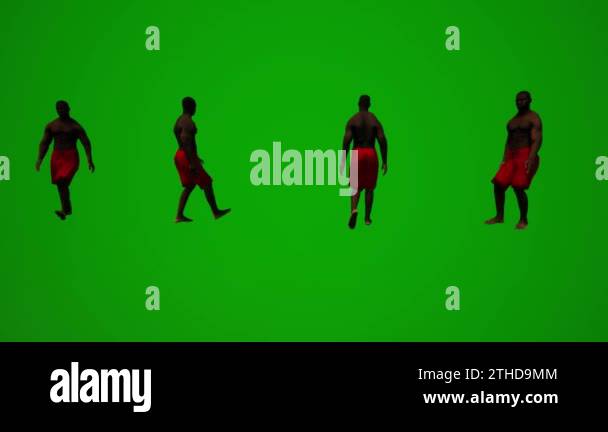 3D black lifeboat green screen walking and caring and talking to phone ...