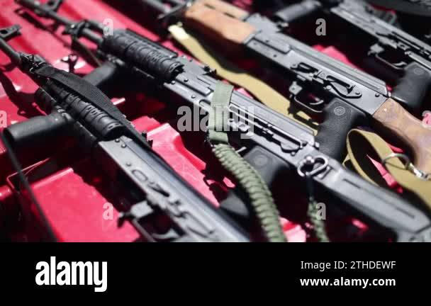 AR-15 Style Rifles in bed of truck B roll gun safety rights 2nd ...