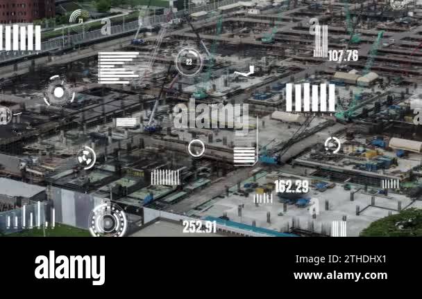 Construction technology concept with alteration graphic over ...