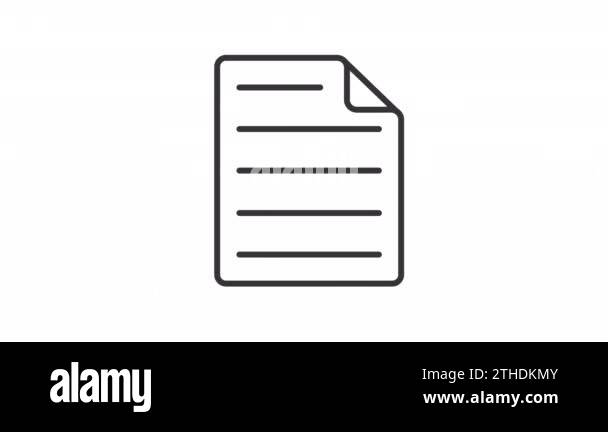 Animated paper linear icon. Official information. Materials to study ...