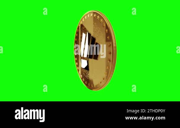 Fight Out FGHT stablecoin cryptocurrency isolated gold coin on green ...