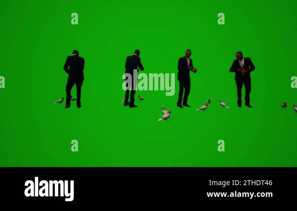 3D male bodyguard actor green screen talking and walking and working ...