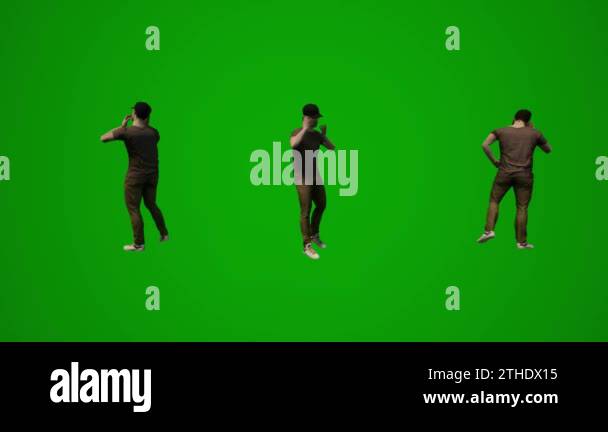 Animated several male teachers 3D green screen talking the phone and ...
