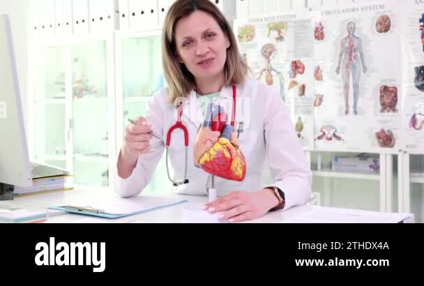 Cardiologist doctor shows anatomy of human heart and explains its ...