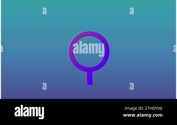 Animation of purple non binary symbol with non binary text against blue ...