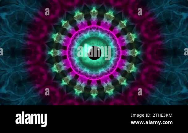 Hypnotic Eye Approaching Psychedelic Seamless Loop. Animated iris with ...