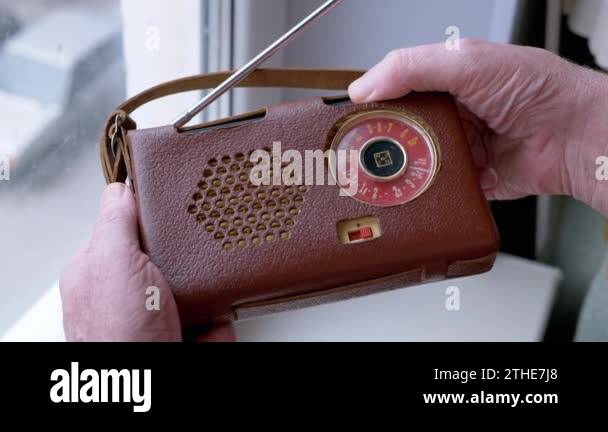 Male Fingers Adjust Frequency on an Old Vintage Retro Receiver in ...