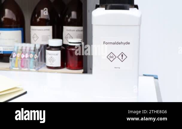 Formaldehyde in bottle chemical laboratory Stock Videos & Footage - HD ...