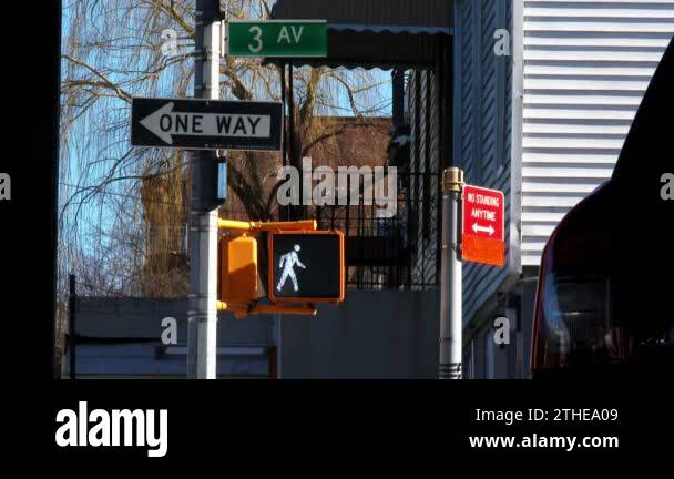 Pedestrian traffic light countdown, Red, white, One Way Sign, 4K 60P ...
