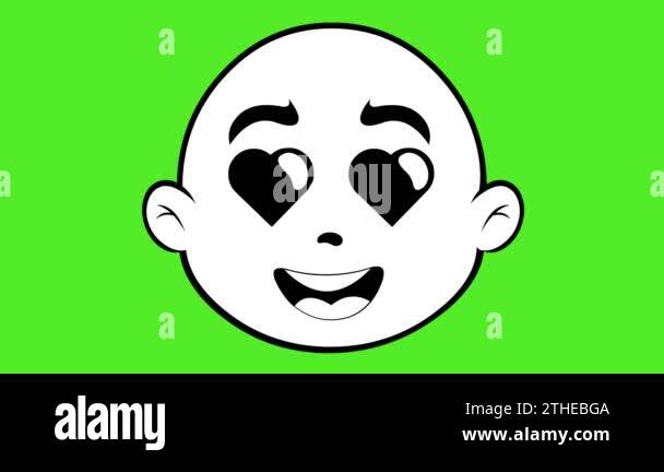 Loop animation of the face of an emoticon of a cartoon character in ...