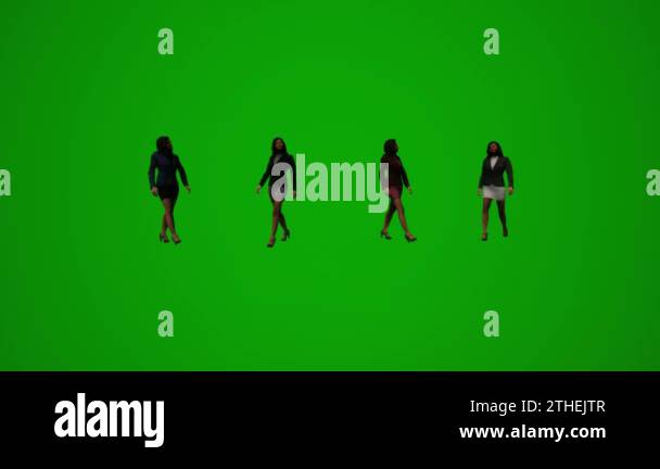 African woman green screen dancing and having fun the office several ...