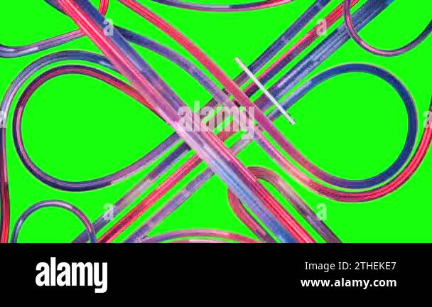 Car traffic at a roundabout lane aerial view. Seamless loop animation ...
