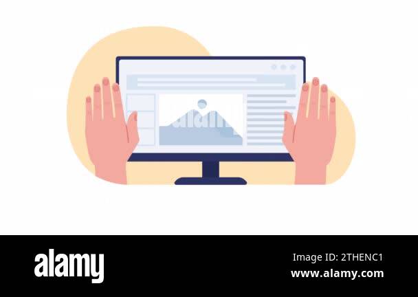 Animated responsive design. Website updating. Dynamic changes. 2D ...