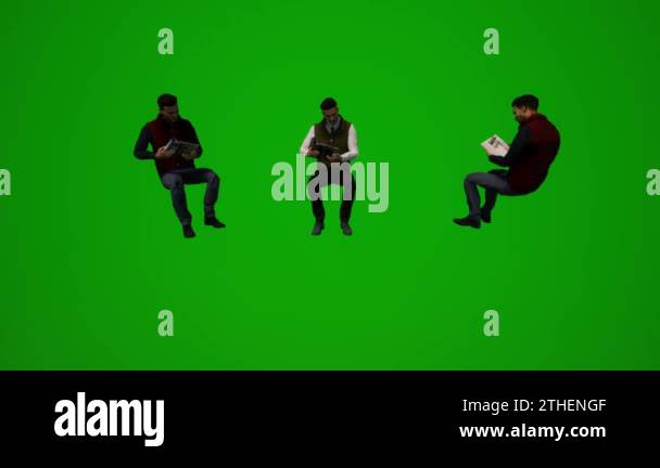 The student boy animated the green screen, walking, dancing, talking ...