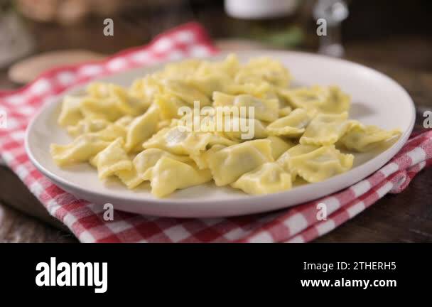 Plin del Piemonte. Small ravioli del plin typical Piedmontese filled ...