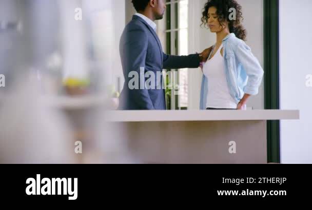 Upset, angry and mad wife fighting and arguing with husband at home. Sad husband and wife break ...