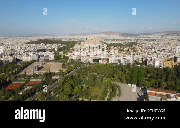 Athens. Greece, Aerial View of Downtown Cityscape Skyline, Acropolis ...