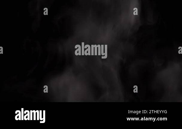 Rising Blurred White Clouds of Steam, Smoke, Icy Thick Fog on a Black ...