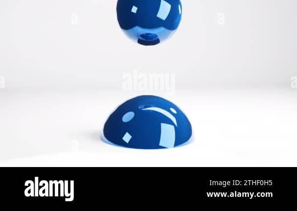 Liquid chrome droplet shiny abstract geometric shape in white light ...