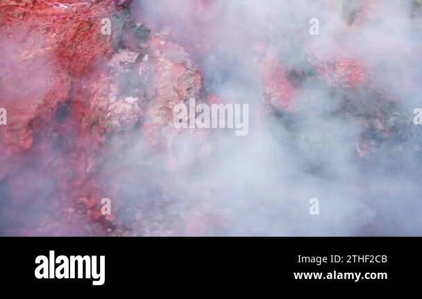 Geothermal area in Iceland, natural hot spring. Stunning boiling clear ...