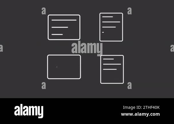 Animated reports white line icons. Documents. Official information ...