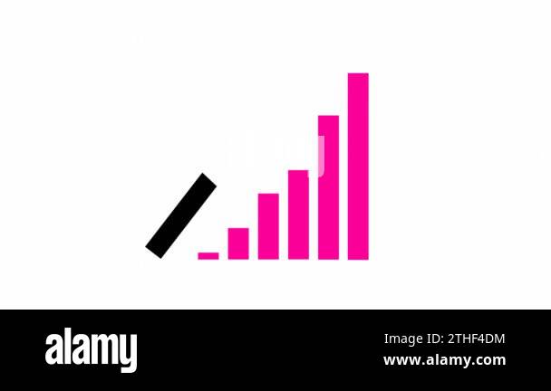 Animated financial growth chart with trend line graph. Pink and black ...