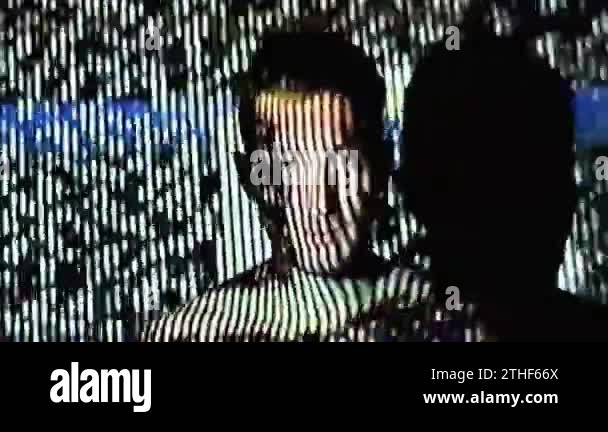 Glitched analog video. Information distortion. Propaganda censorship ...